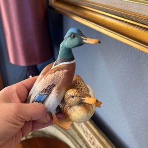 Vintage, Kaiser W Germany Mallard Duck Pair. Porcelain Bisque and Blue ...
