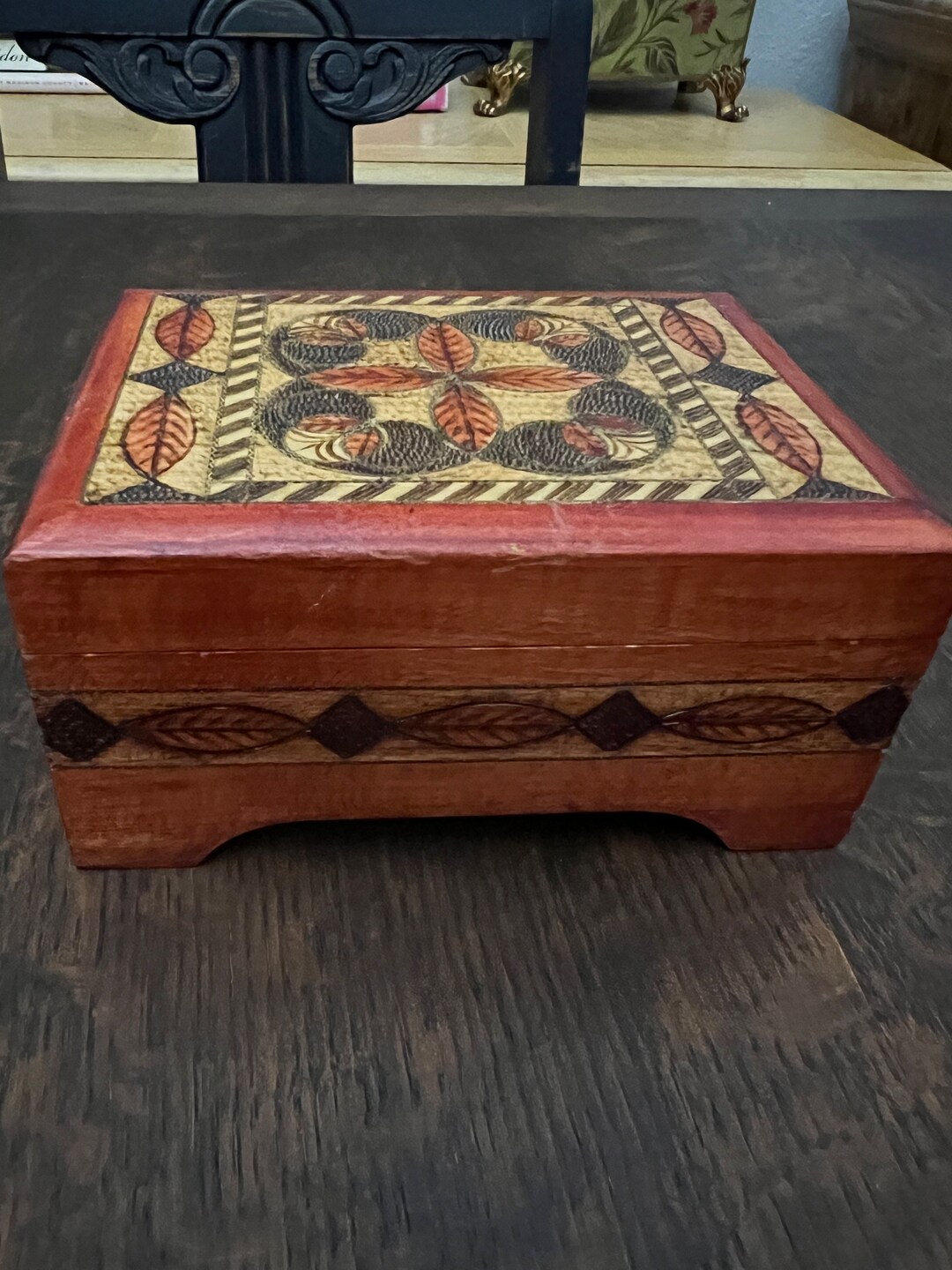 Beautiful, Vintage Polish Wood Box, Hand Carved, Hand Painted, Pristine ...