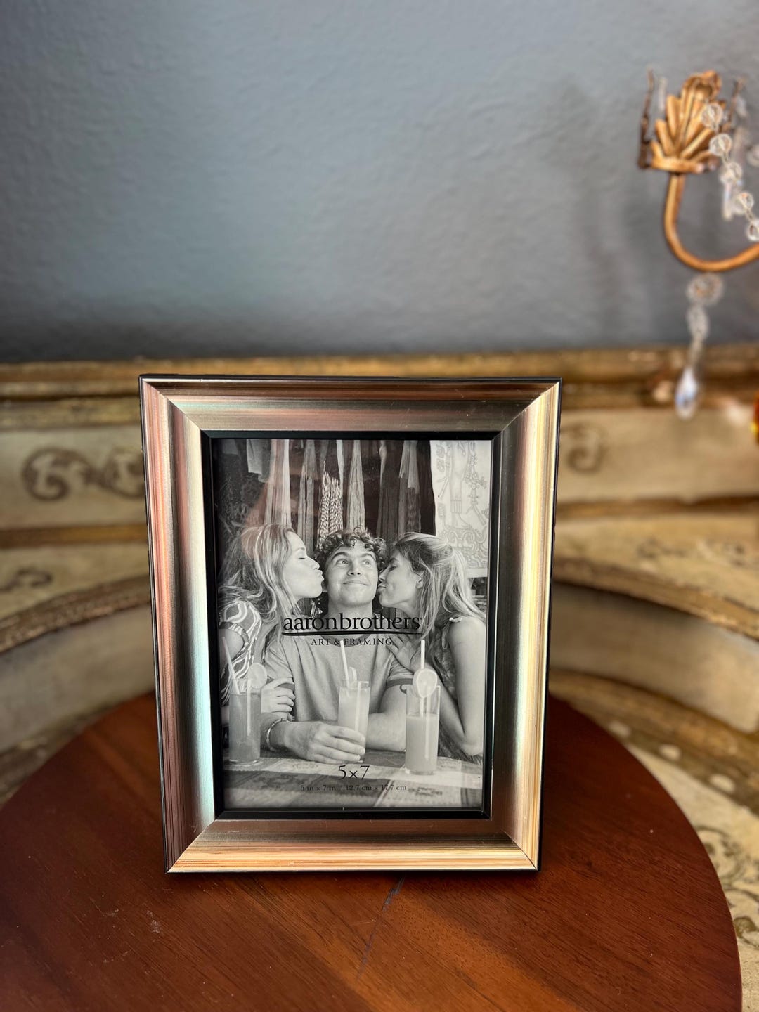 Vintage Aaron Brothers "lisbon" Silver Wood Picture Frame Glass Top ...
