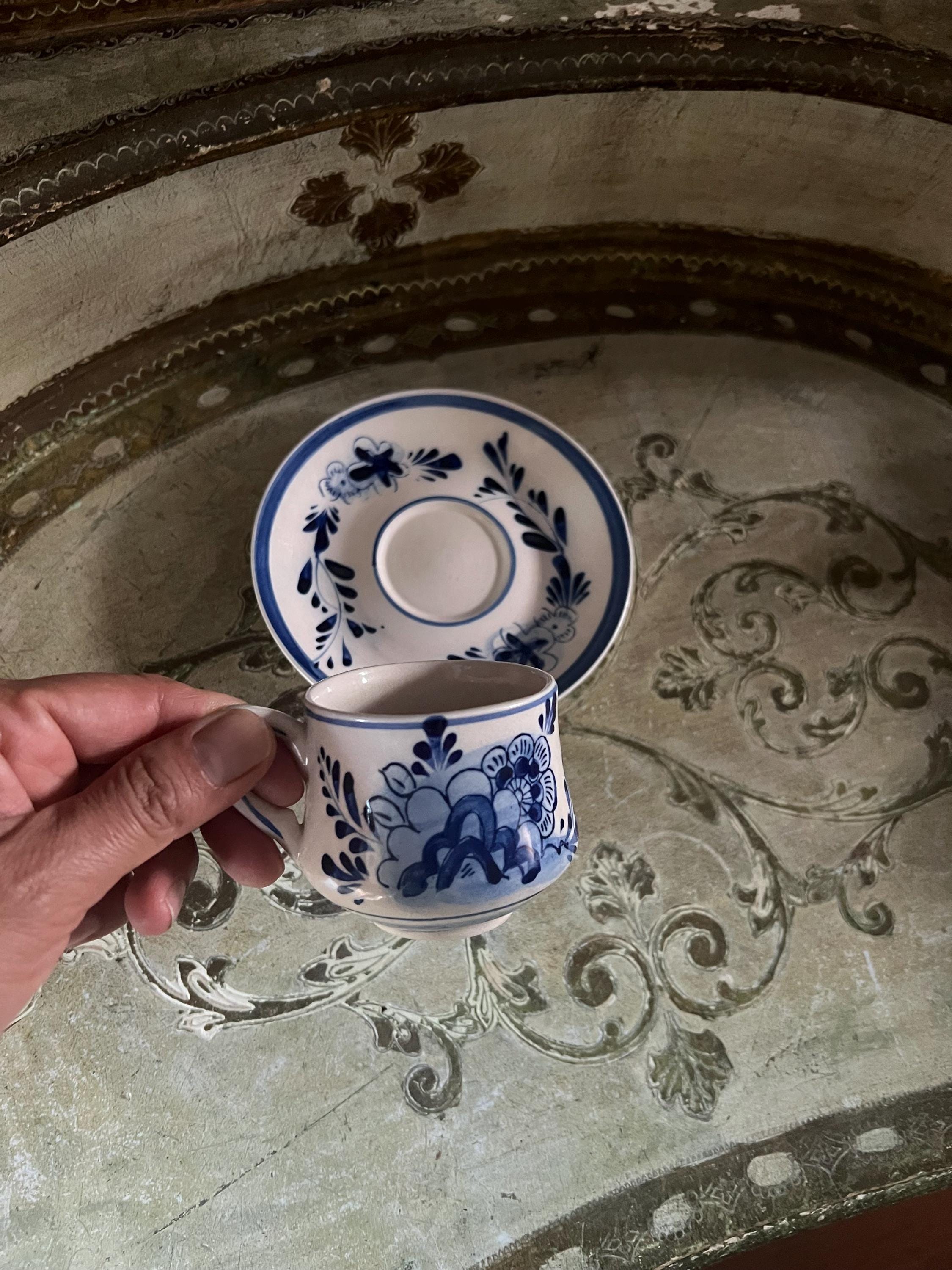 Vintage Delft Blue Espresso Cup and Saucer, Hand-painted Holland - Etsy