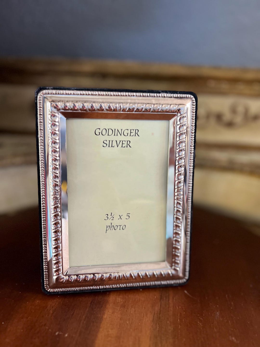 Vintage Godinger, Silver Plated Picture Frame With Black Velvet in the ...