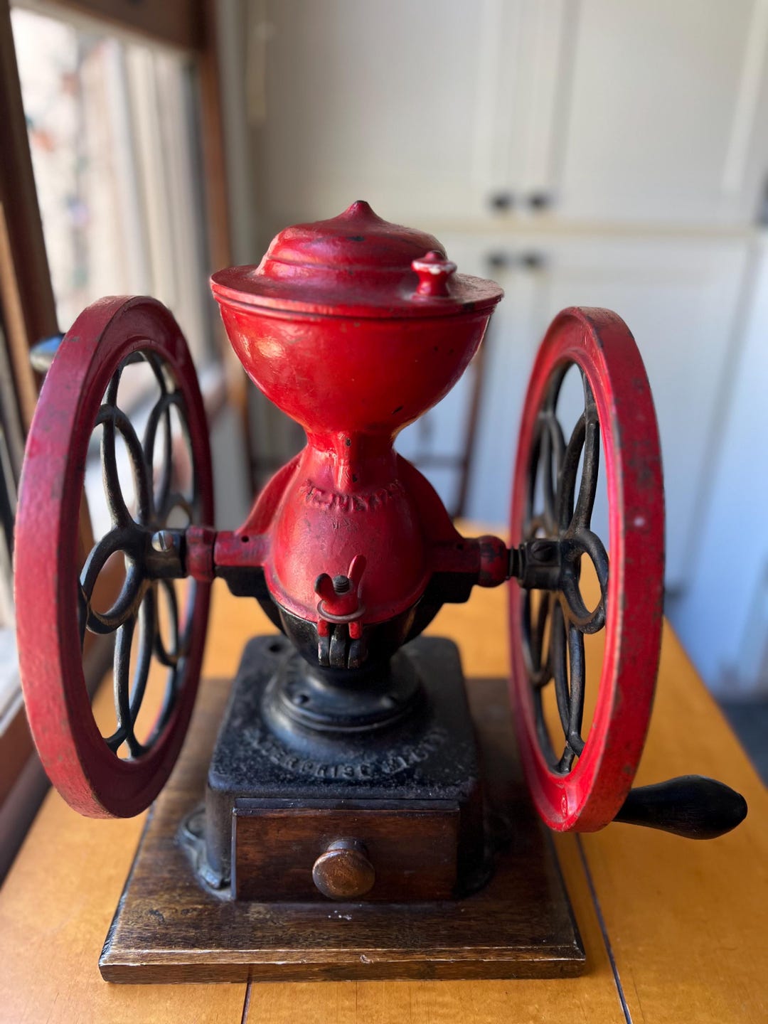Antique Enterprise MFG Coffee Grinder, Cast Iron Double Wheel ...