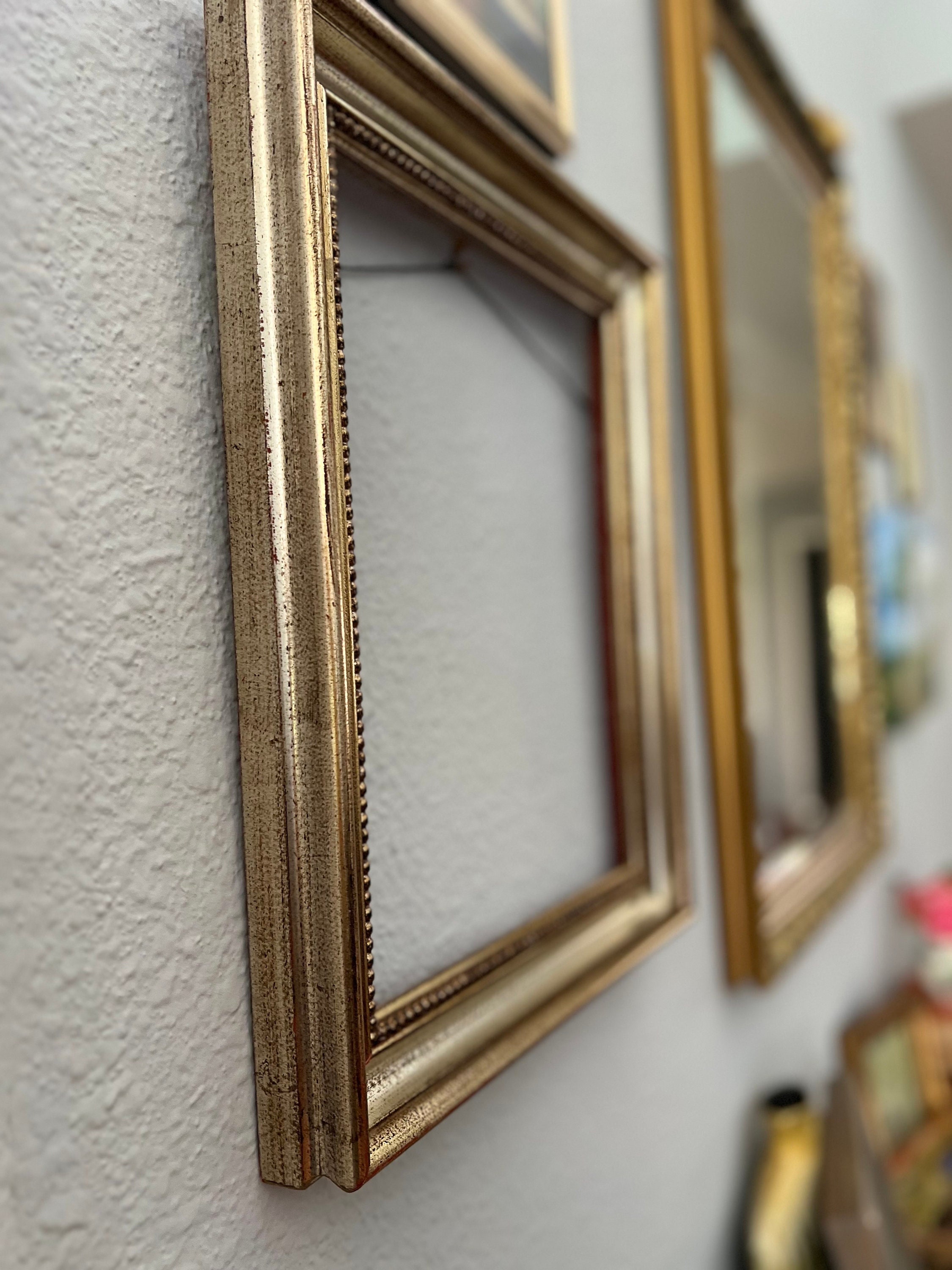 Vintage Italian Wood Frame. Gilded and Old Silver and Red Tones. Made ...
