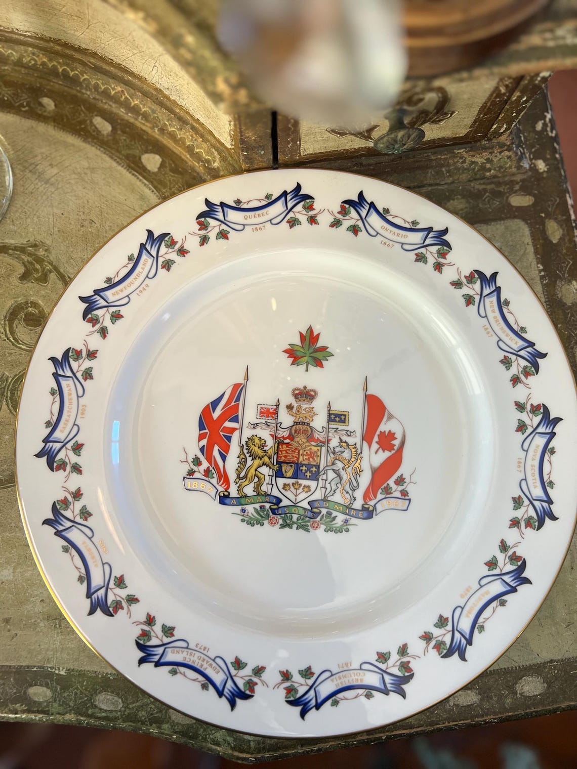 Aynsley Centennial Canadian Federation Plate, Collectible Display Plate ...