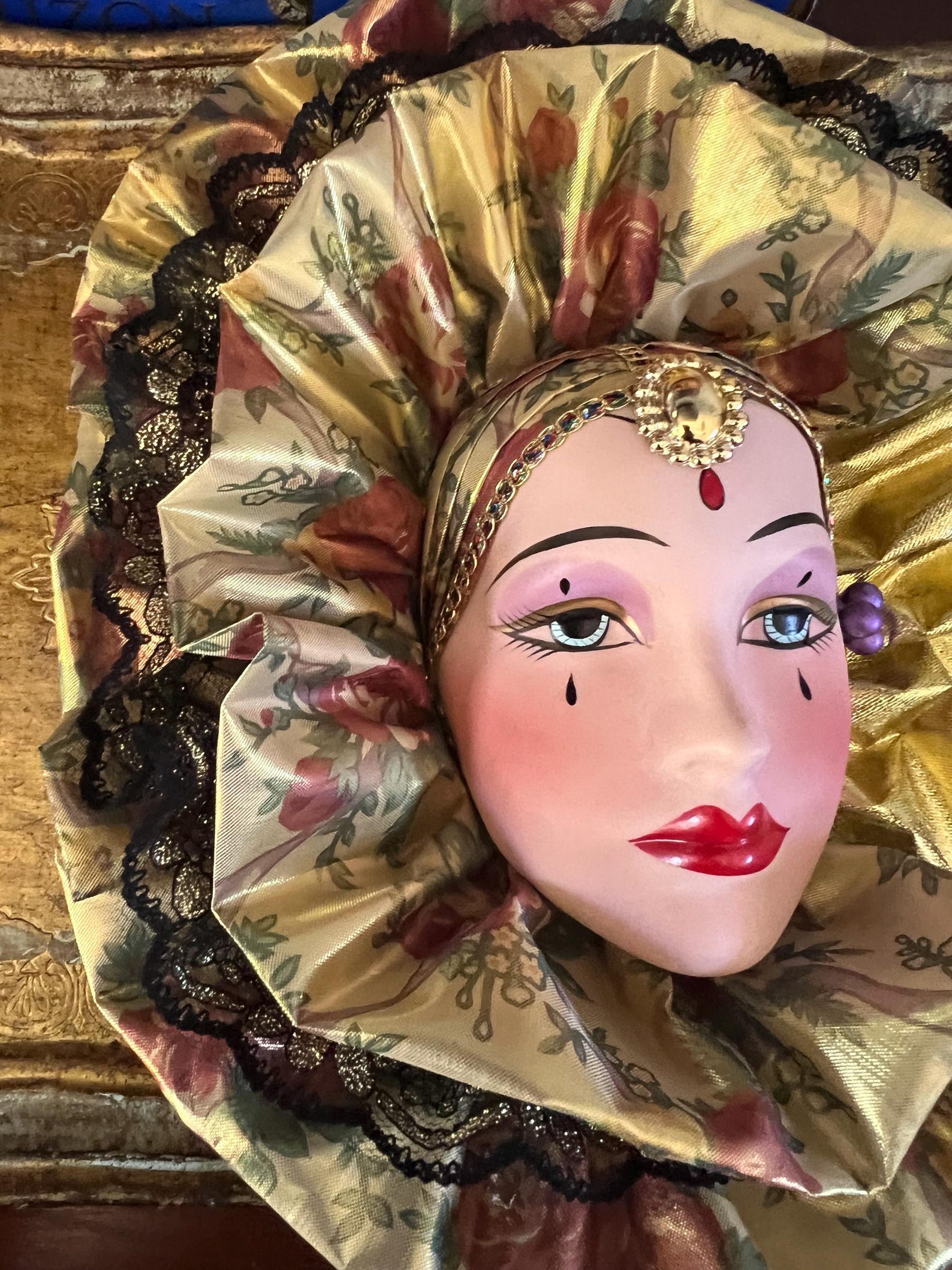 Vintage Hand-painted Ceramic Mask, Taiwan Collectible Art - Etsy