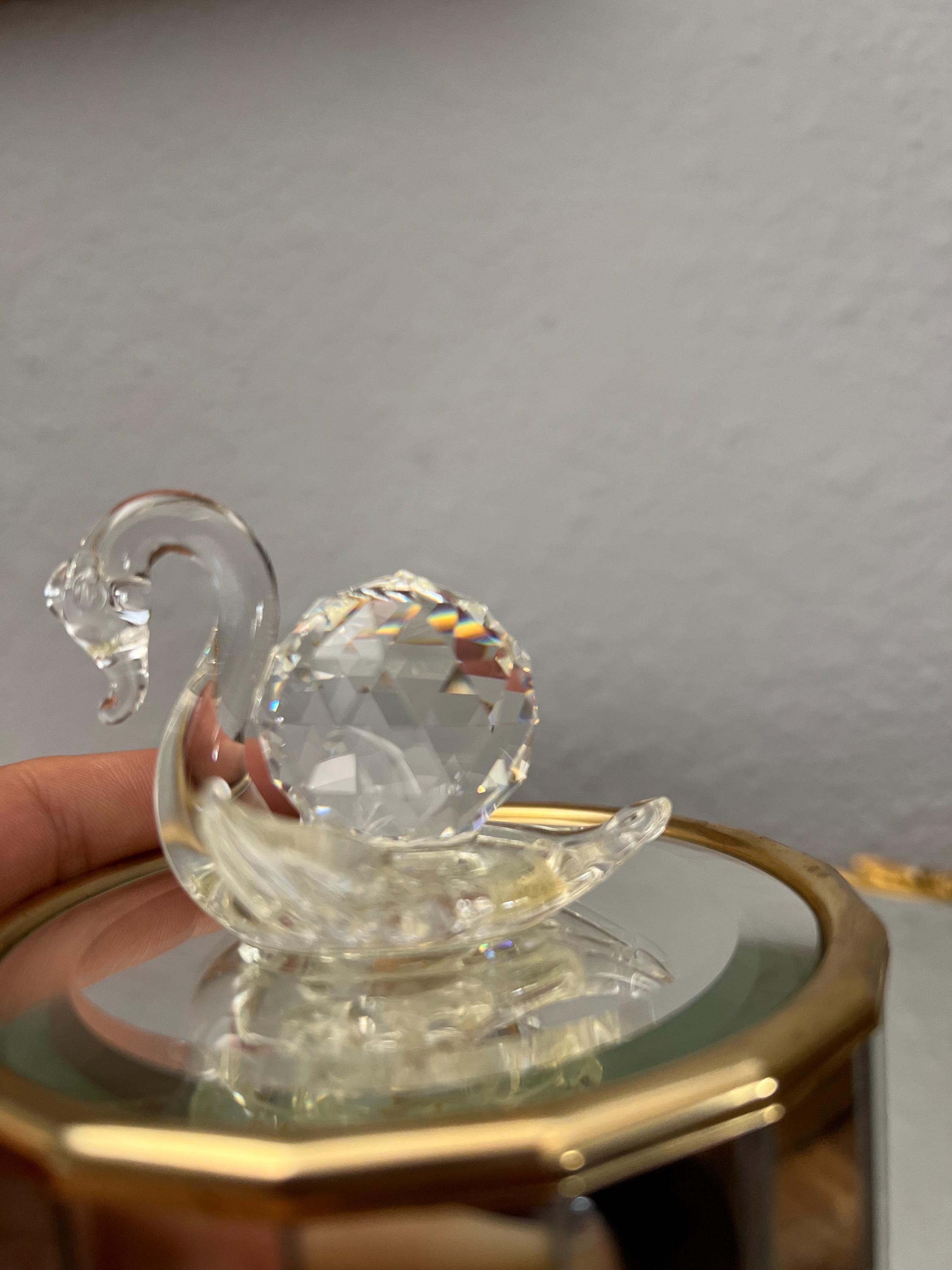 Vintage Swan Lake Rotating Music Box. Swarovski Crystal, Mirror Box ...