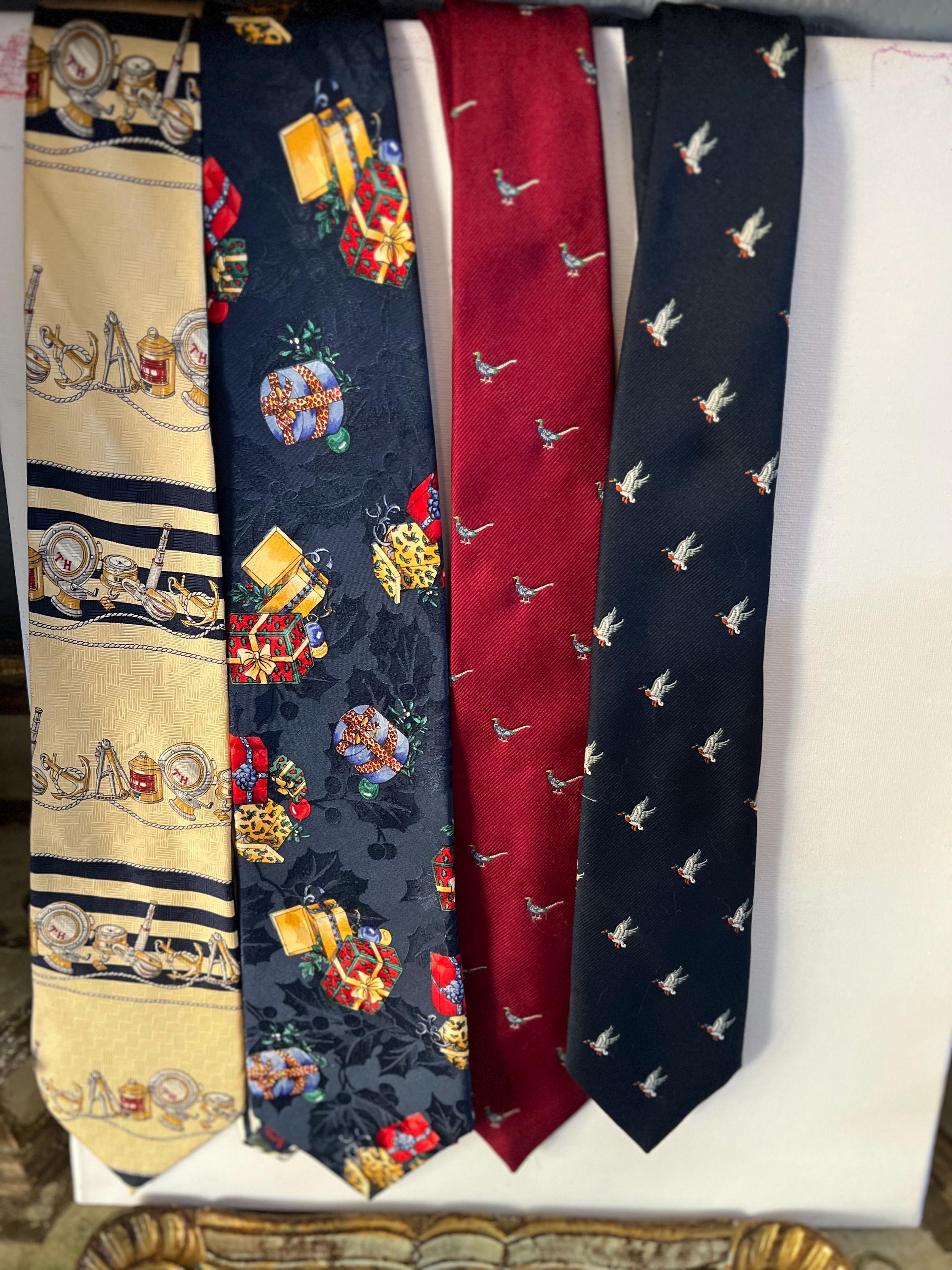 Vintage Necktie Cape Cod Blue With Ducks. Red Resilio With Quails. 55 ...