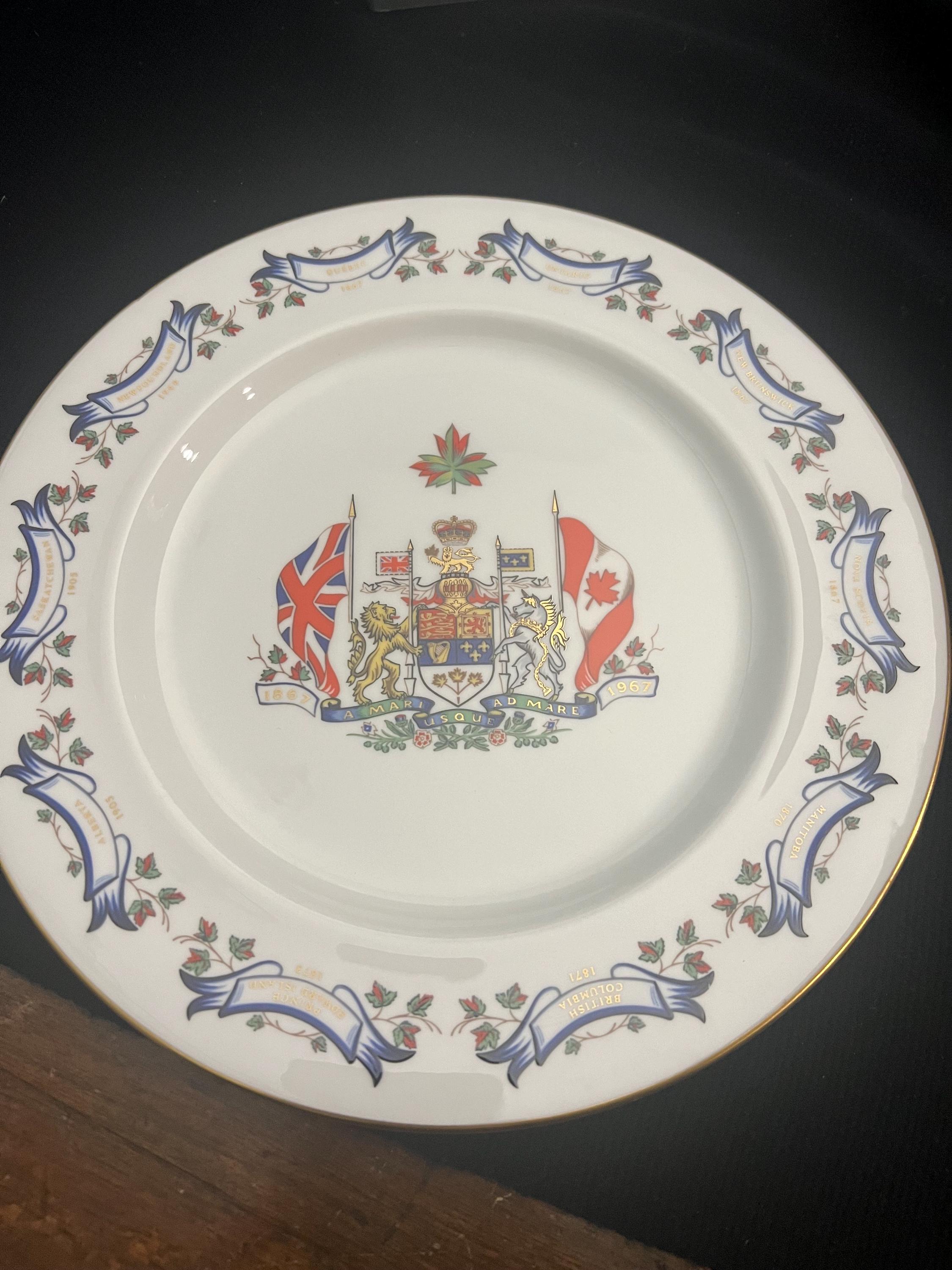 Aynsley Centennial Canadian Federation Plate, Collectible Display Plate ...