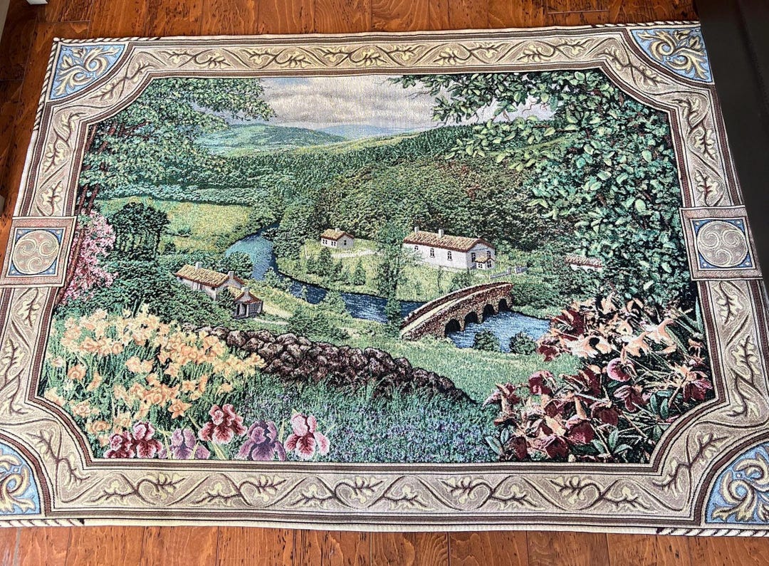 Beautiful, Ireland Country Side Irish Tapestry Wall or Window Decor. 78 ...