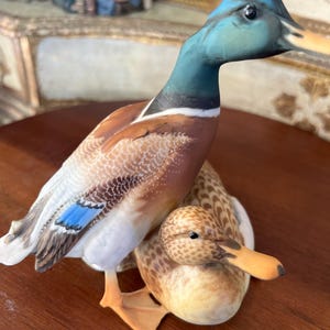 Vintage, Kaiser W Germany Mallard Duck Pair. Porcelain Bisque and Blue ...