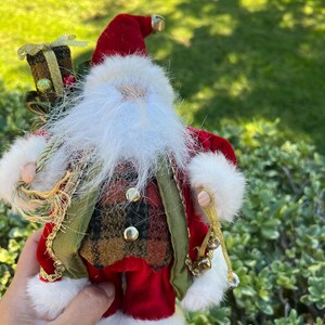Vintage Porcelain Santa Claus Figurine, Fabric Christmas Decor - Etsy