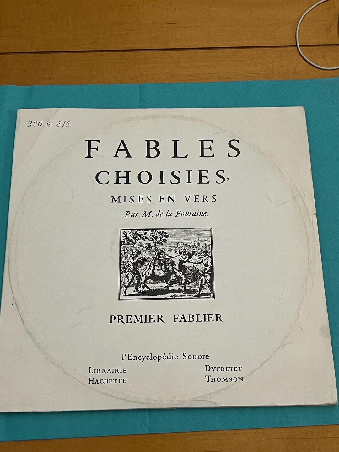Vintage Vinil Record in French Language fables De La Fontaine. 4 ...