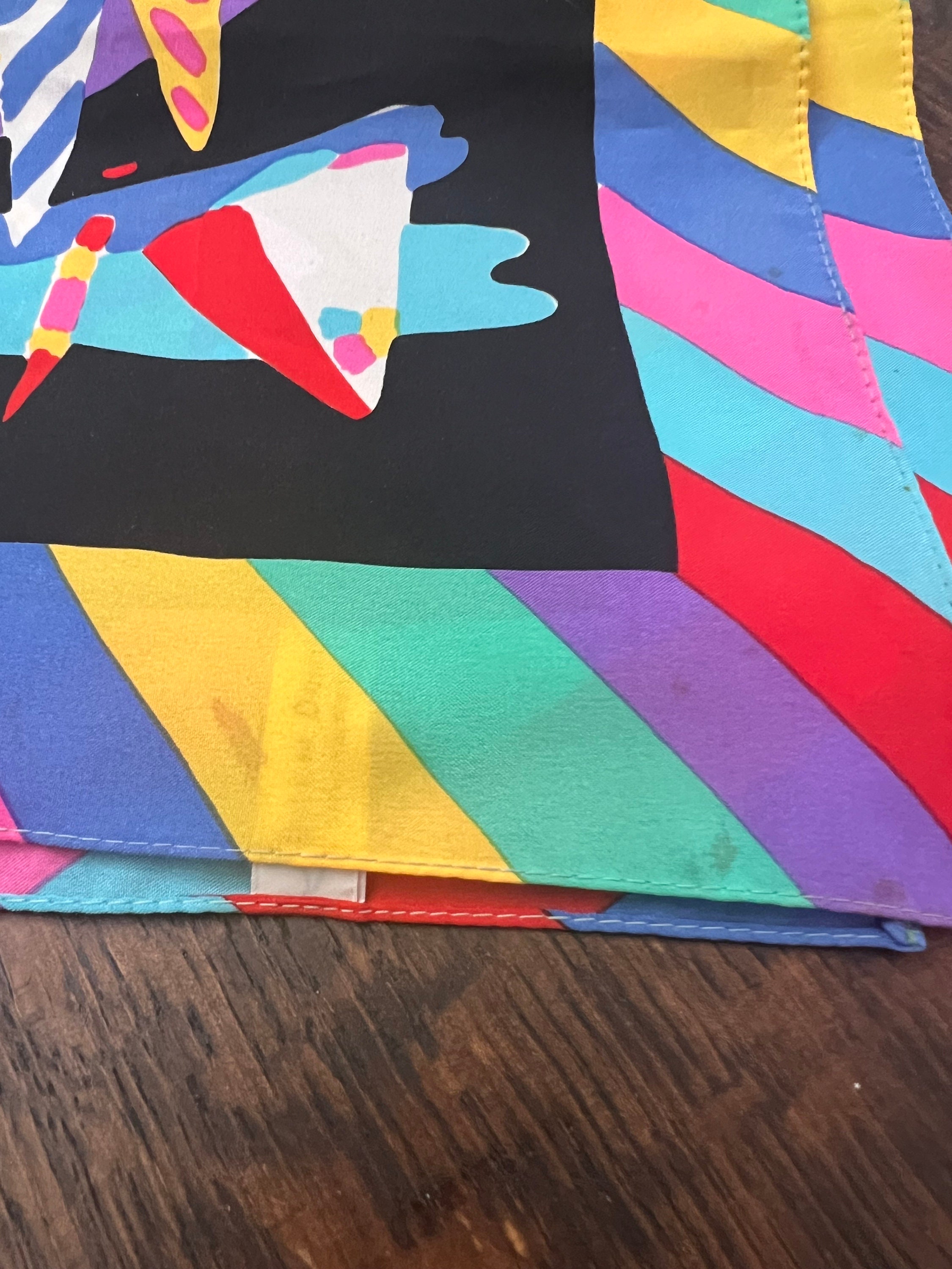 Vibrant Vintage Scarf by Australian Designer Ken Done. Colorful Boats ...