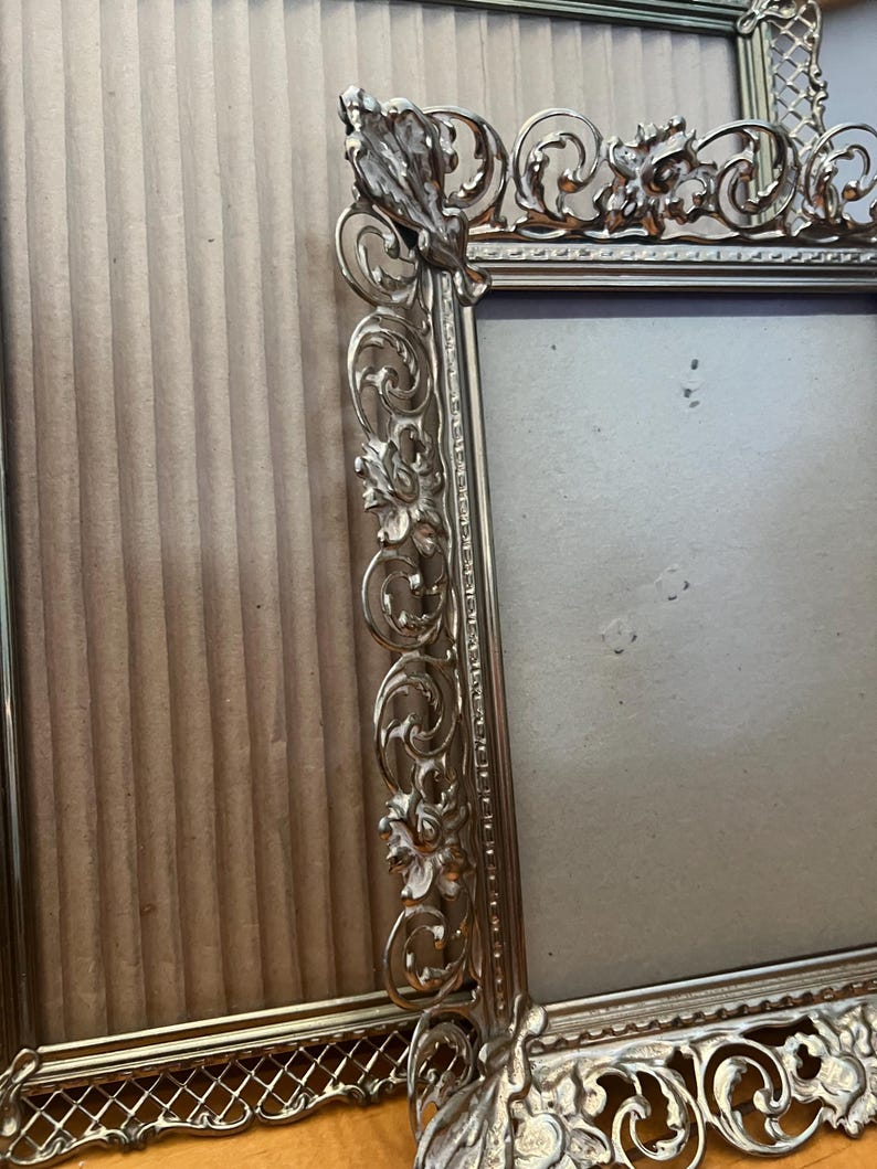 Antique Metal Work Frames. Filigree Ornate Work. 1 11x9 and 9x7. Has ...