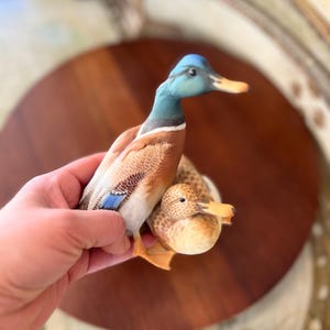 Vintage, Kaiser W Germany Mallard Duck Pair. Porcelain Bisque and Blue ...