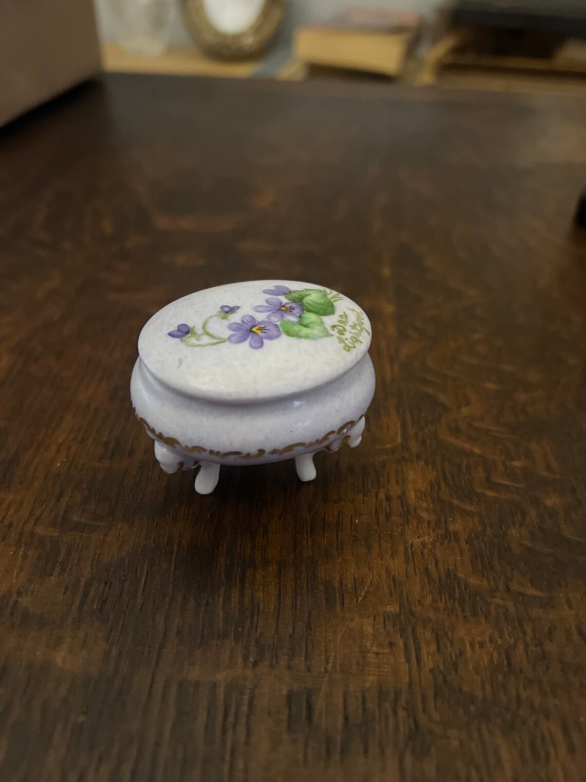 Antique Vintage Trinket. Ring or Small Jewelry Trinket. Porcelain With ...