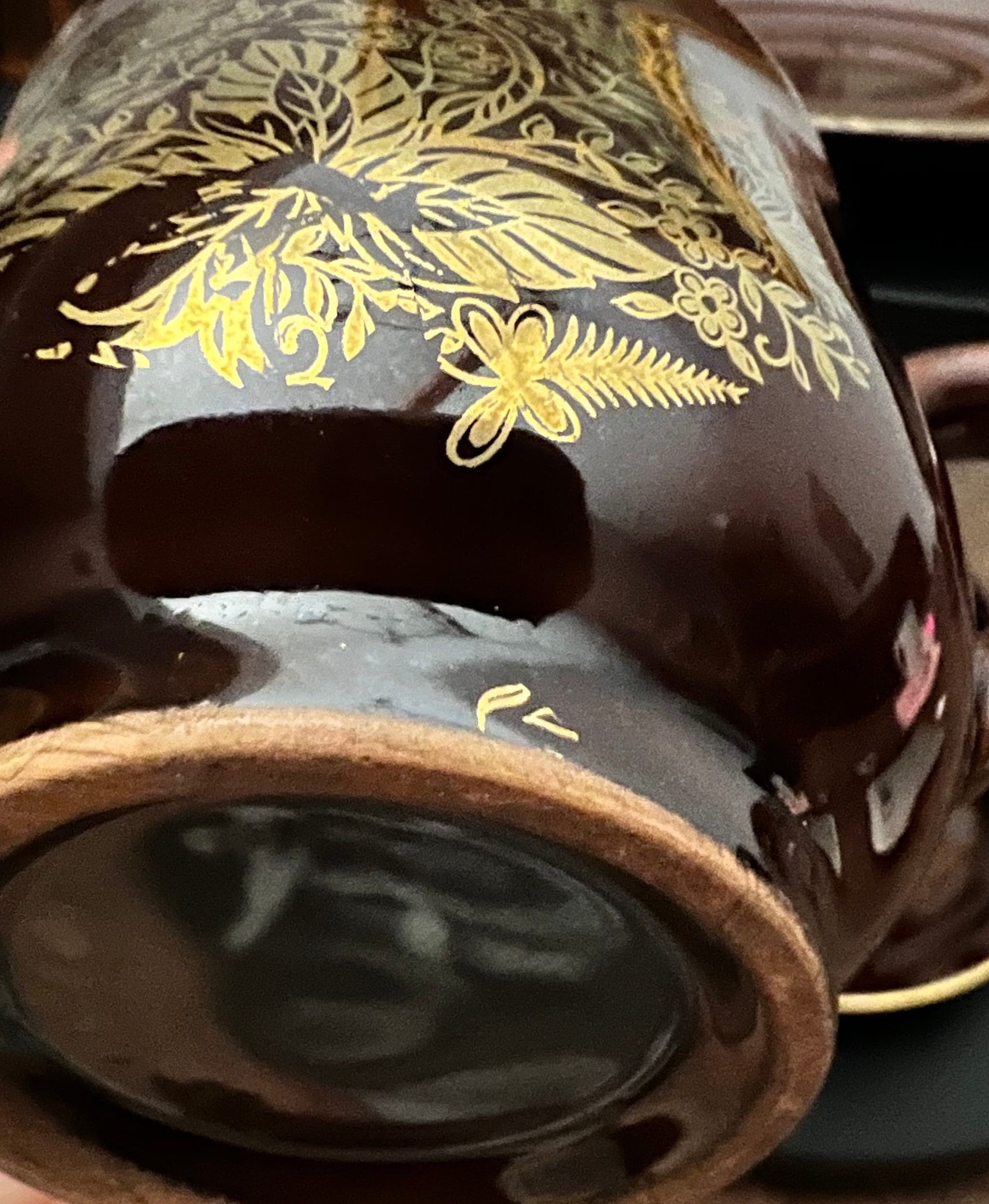 Coffee Cups With Saucers. Mide Century Japanese Art, Red Ceramic, Hand ...
