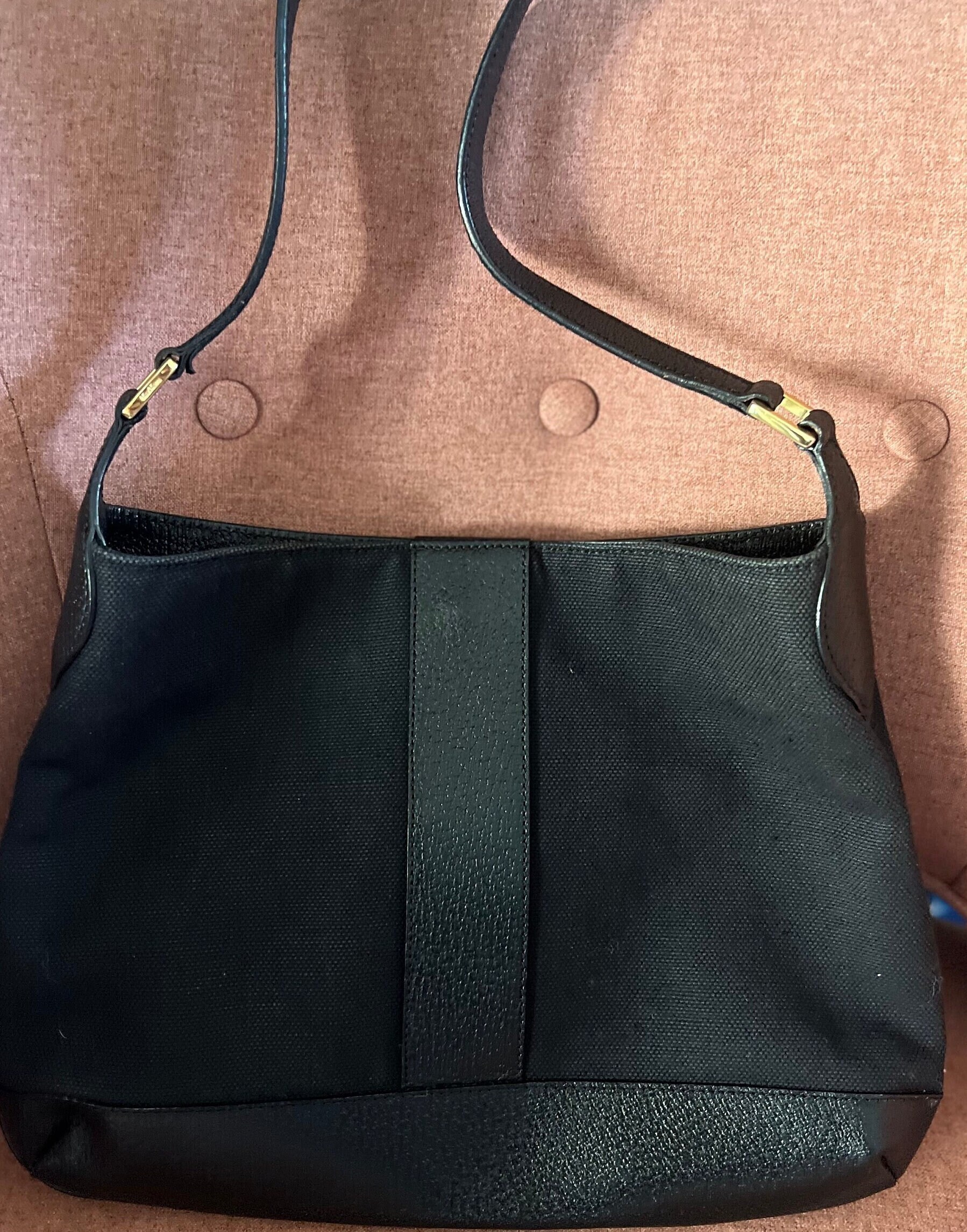 Authentic Max Mara, Made in Italy Black Handbag. Vintage, Cotton Bag ...