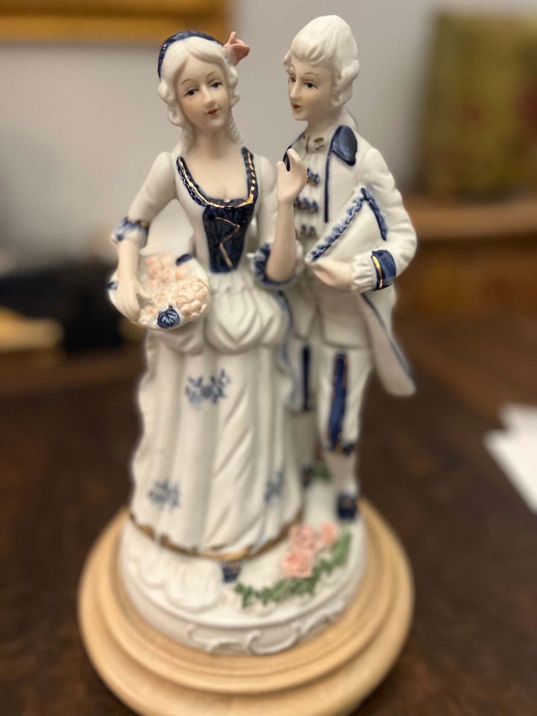 Authentic, Italian Porcelain Figurine Rococo, 10 Inches Tall on a 2 ...