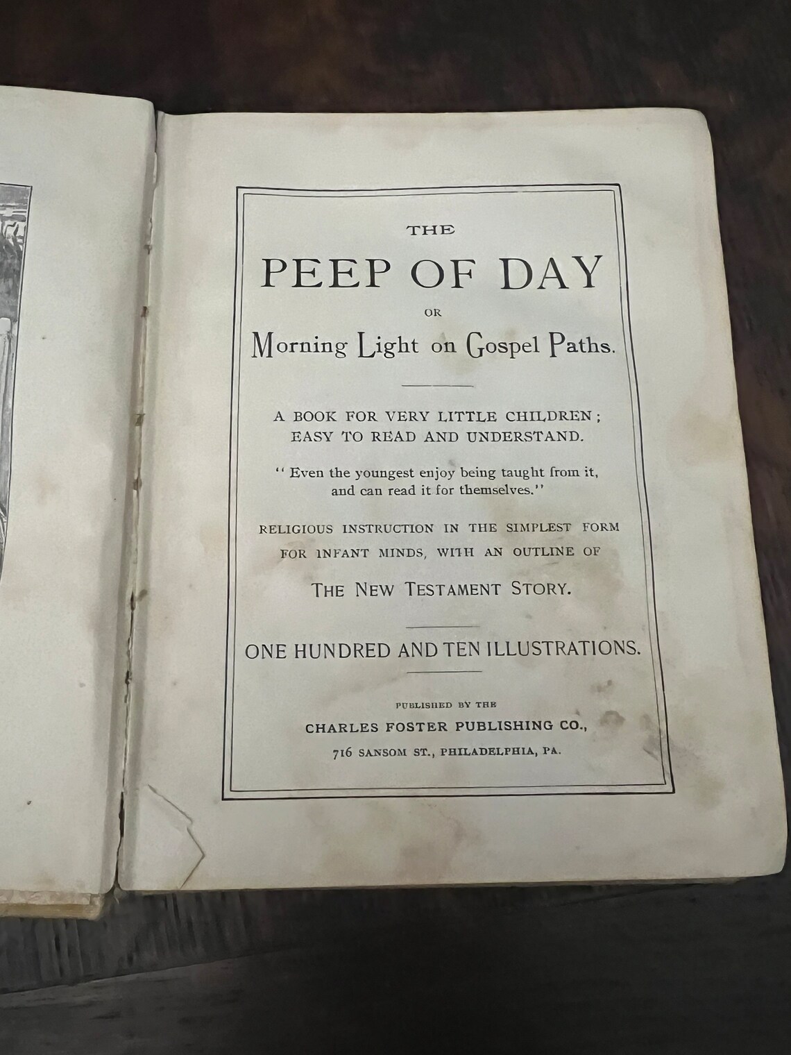 Antique Book 1888. the Peep of the Day. Morning Light on Gospel Paths. Charles Foster Publishing ...