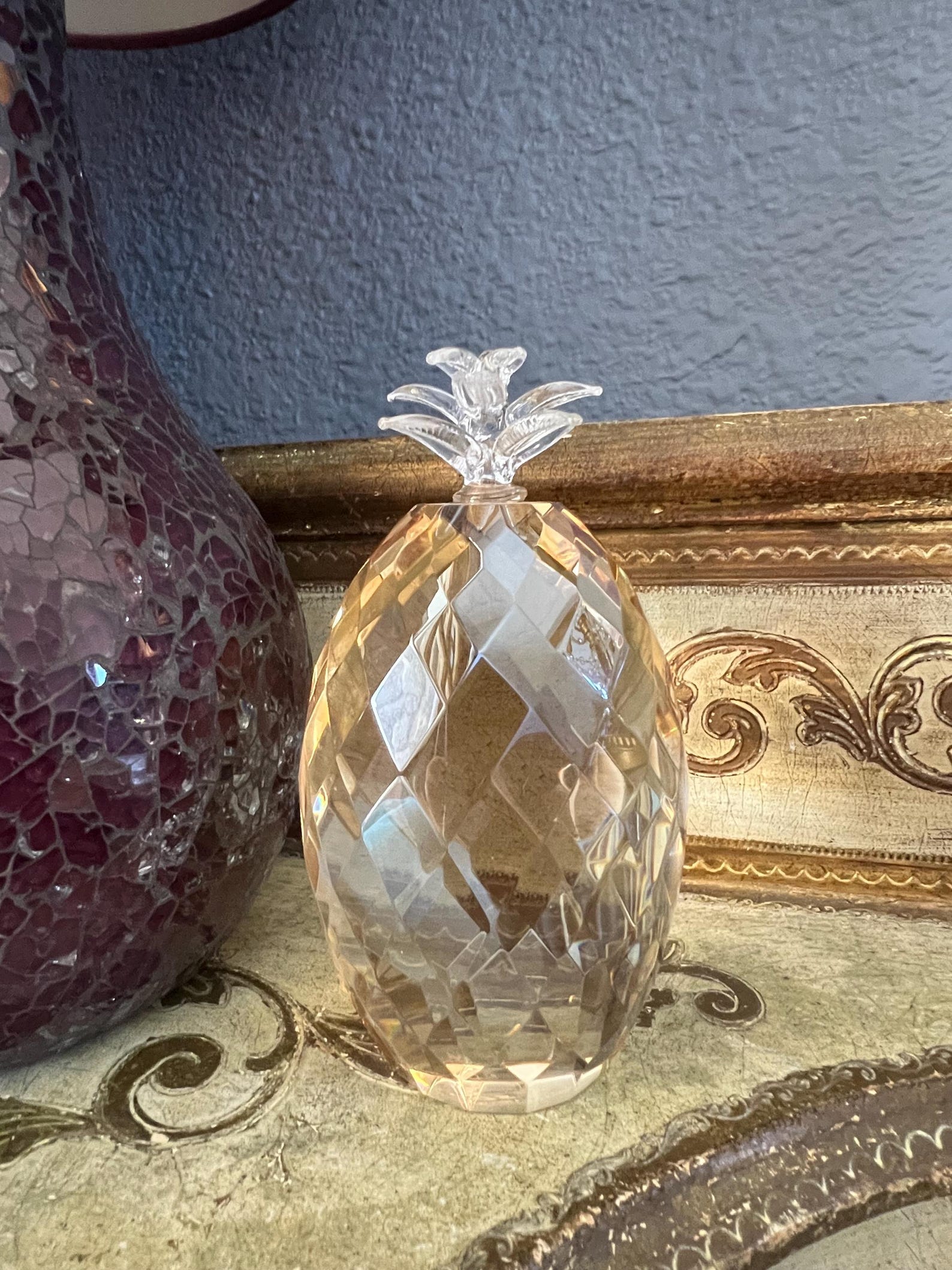 Simon Designs Champagne Crystal Pineapple Paperweight - Etsy