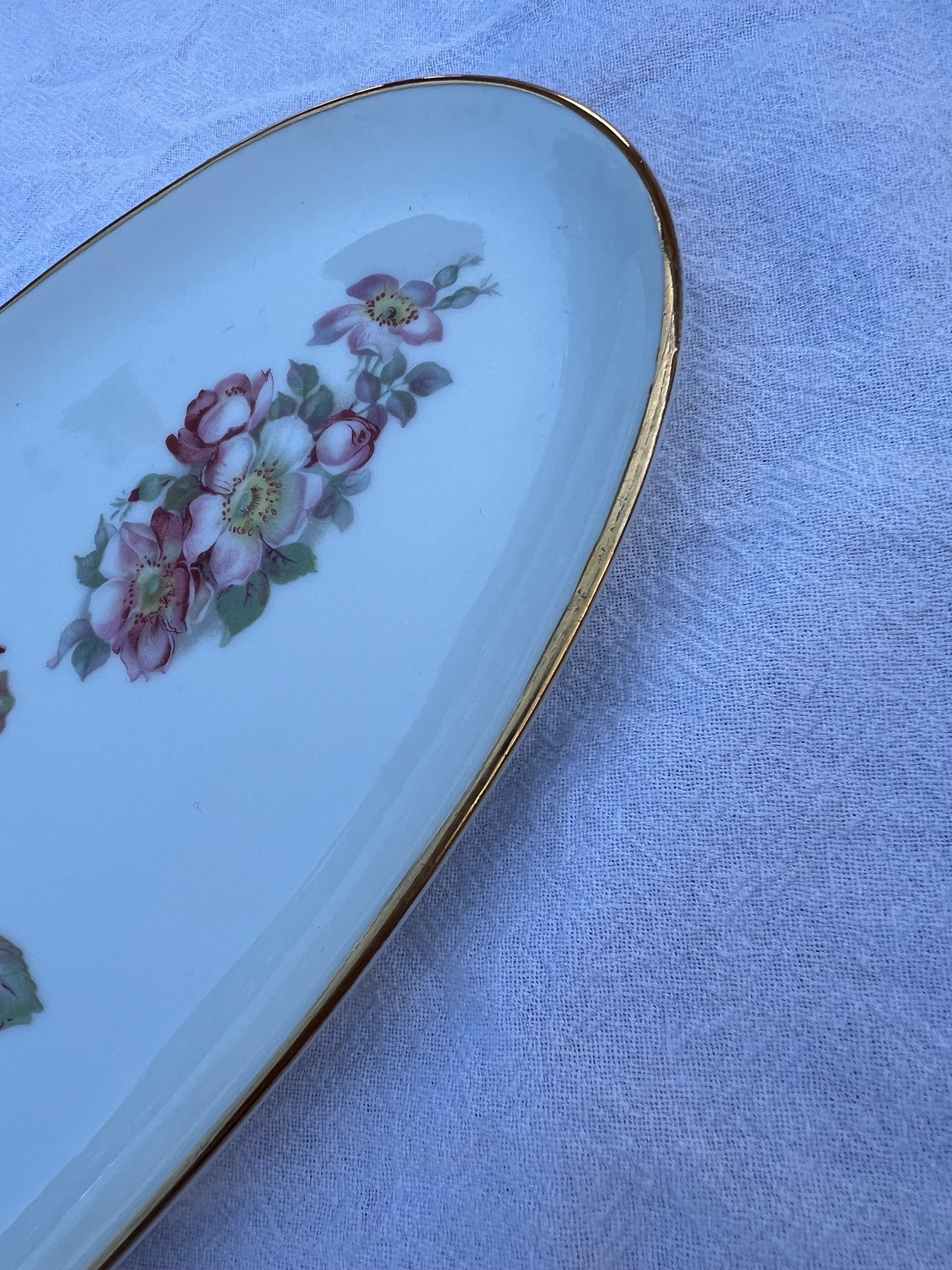 Vintage Bavarian Gerall Porzellan Tray, Hand Painted Floral Petite ...