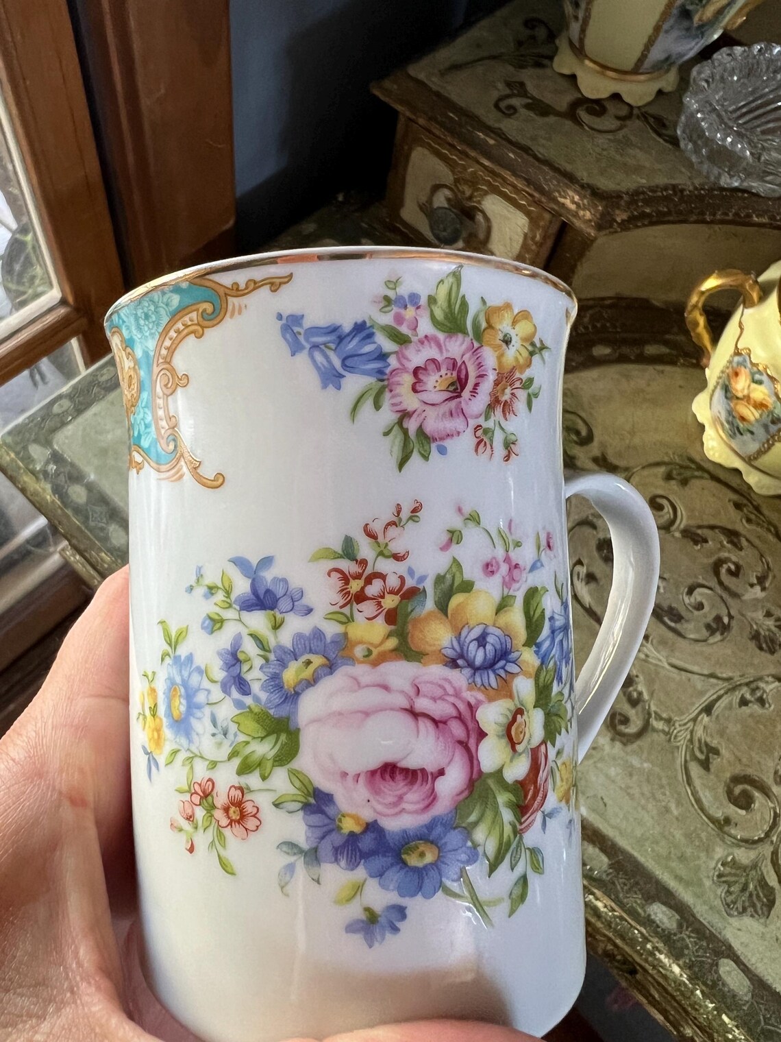 Vintage J. Godinger Floral Tea Cups - "reflections" Set of 2 - Etsy