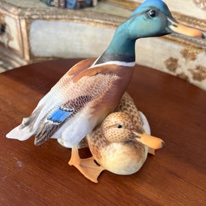 Vintage, Kaiser W Germany Mallard Duck Pair. Porcelain Bisque and Blue ...