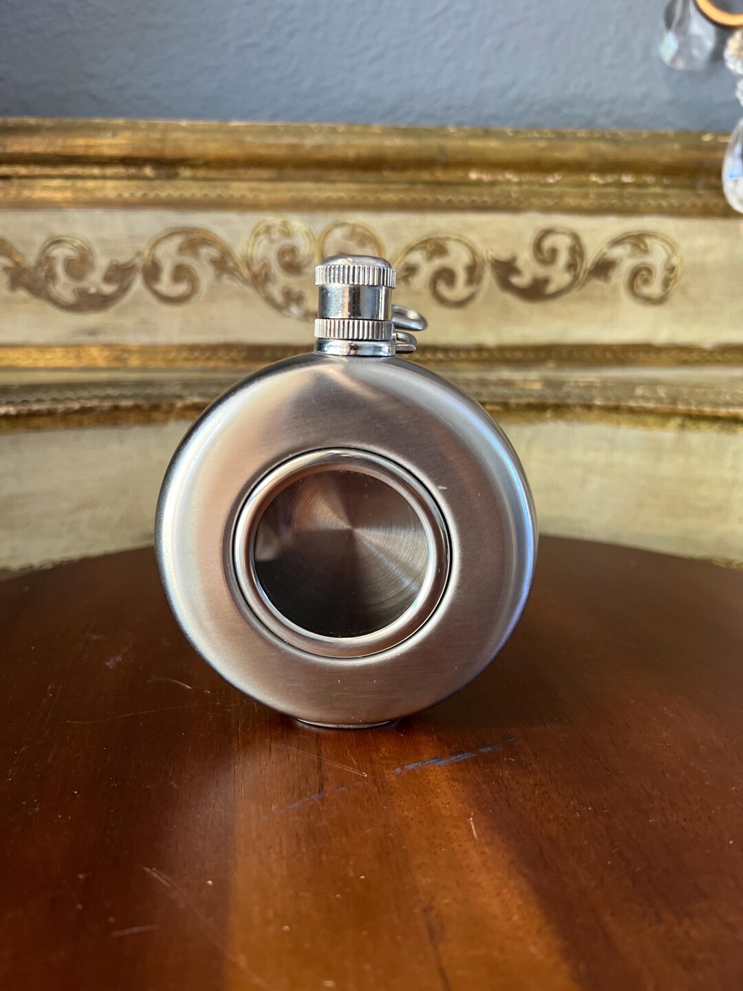 Stainless Steel Flask With Round Window, 6 Oz - Etsy