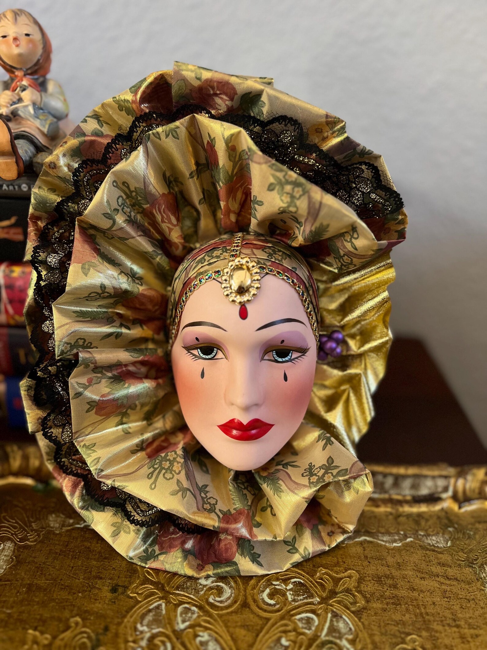 Vintage Hand-painted Ceramic Mask, Taiwan Collectible Art - Etsy