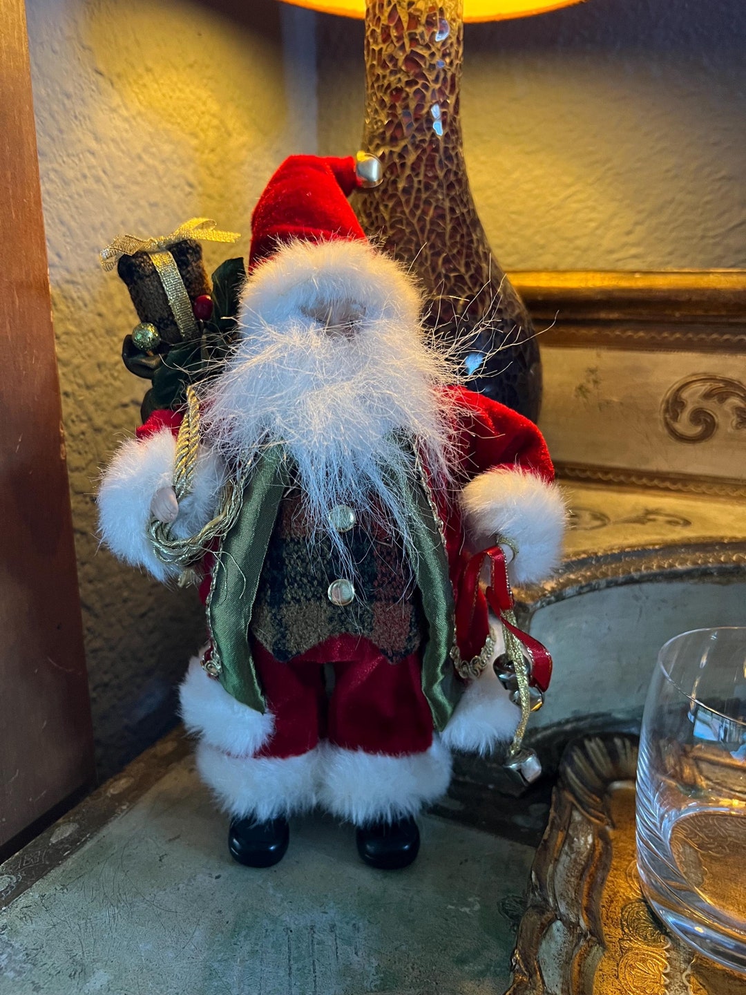 Vintage Santa Claus Porcelain and Fabric. Christmas Decor. 11" Tall X 6 ...