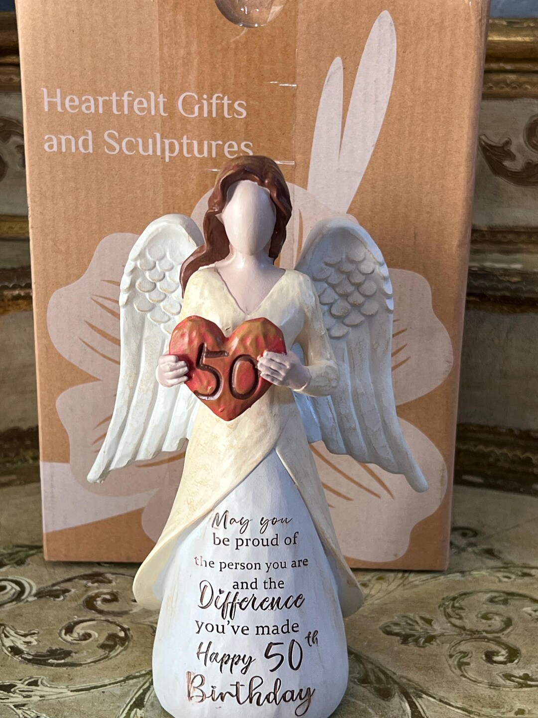 Vintage Heartfelt Gifts Angel Figurine, 50th Birthday Gift (new in Box ...