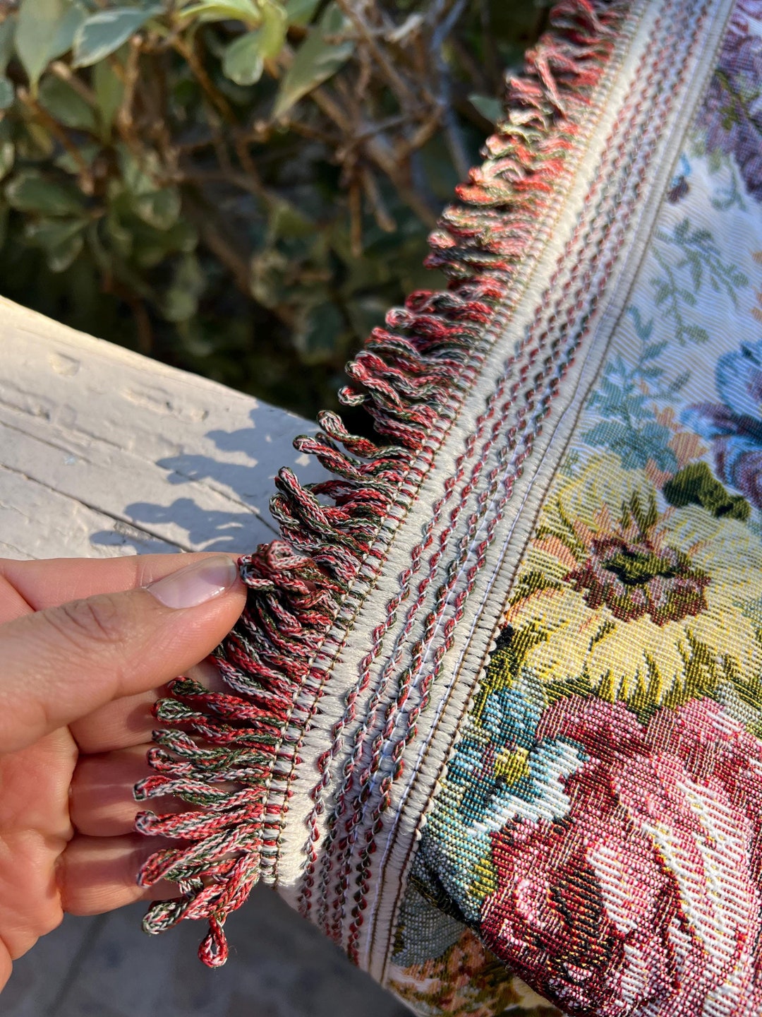 Gorgeous Vintage French Roses Tapestry, Wall, Window Decor, Throw or ...