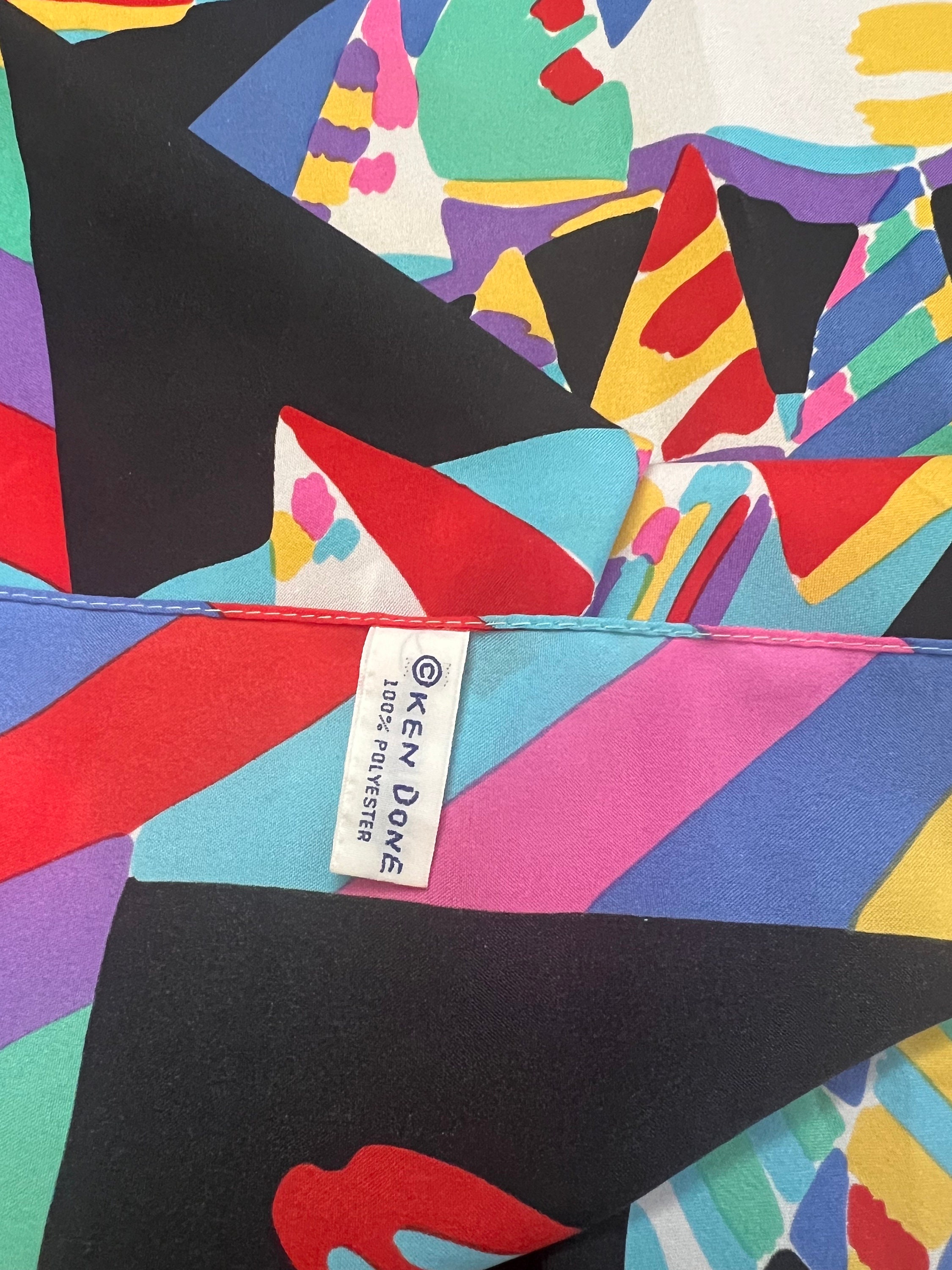 Vibrant Vintage Scarf by Australian Designer Ken Done. Colorful Boats ...