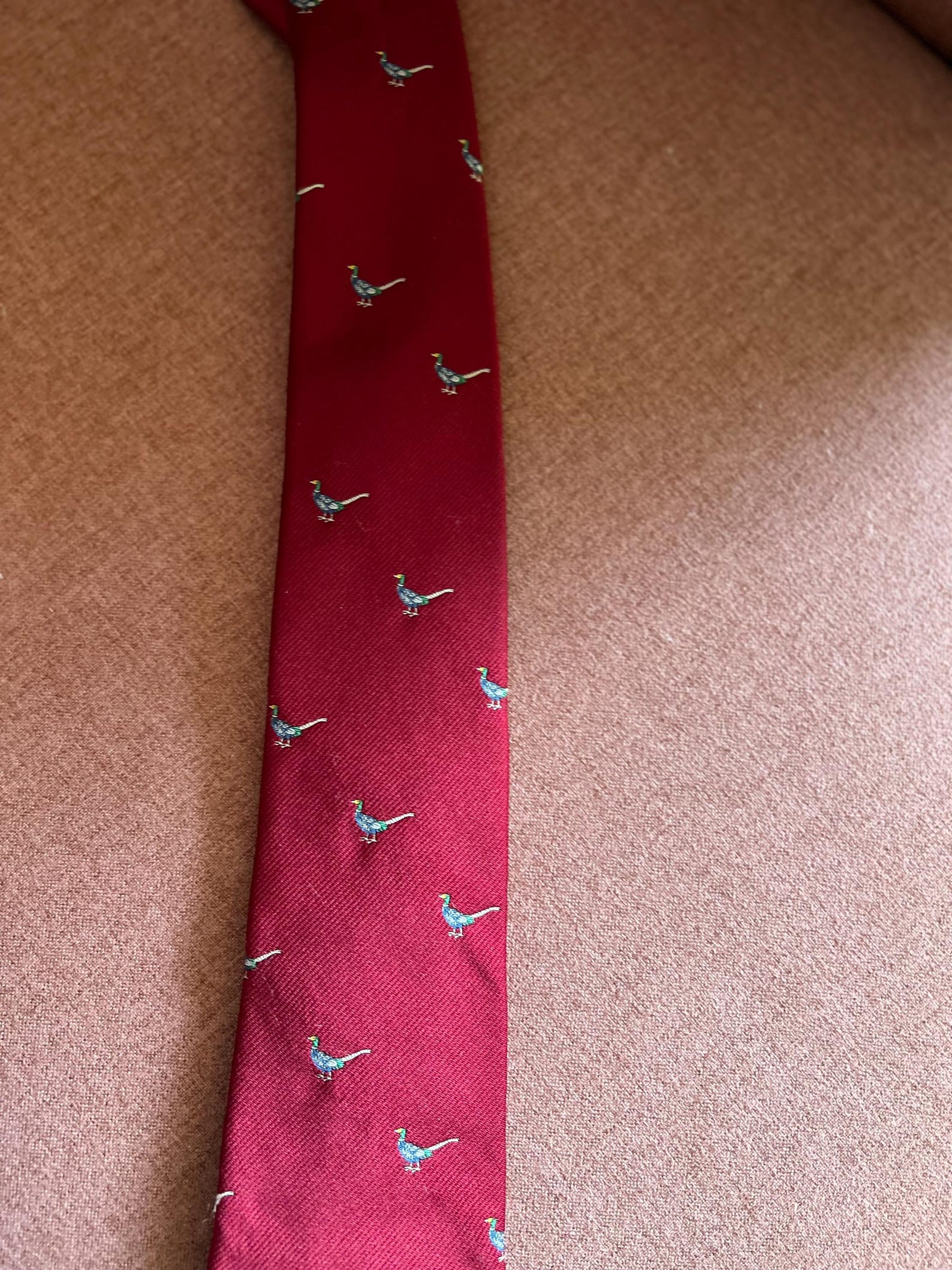 Vintage Necktie Cape Cod Blue With Ducks. Red Resilio With Quails. 55 ...