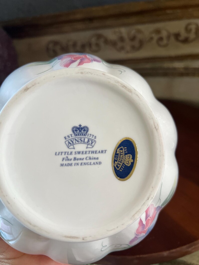 Vintage Aynsley Little Sweetheart Bone China Bowl, Floral Vase, England ...
