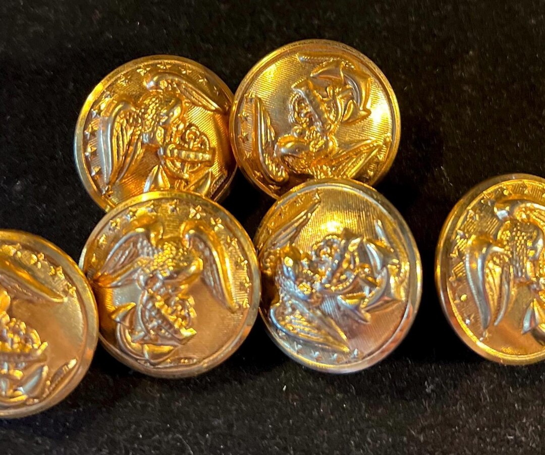 Vintage Waterbury Brass Marine Corps Button, Eagle Anchor Design - Etsy