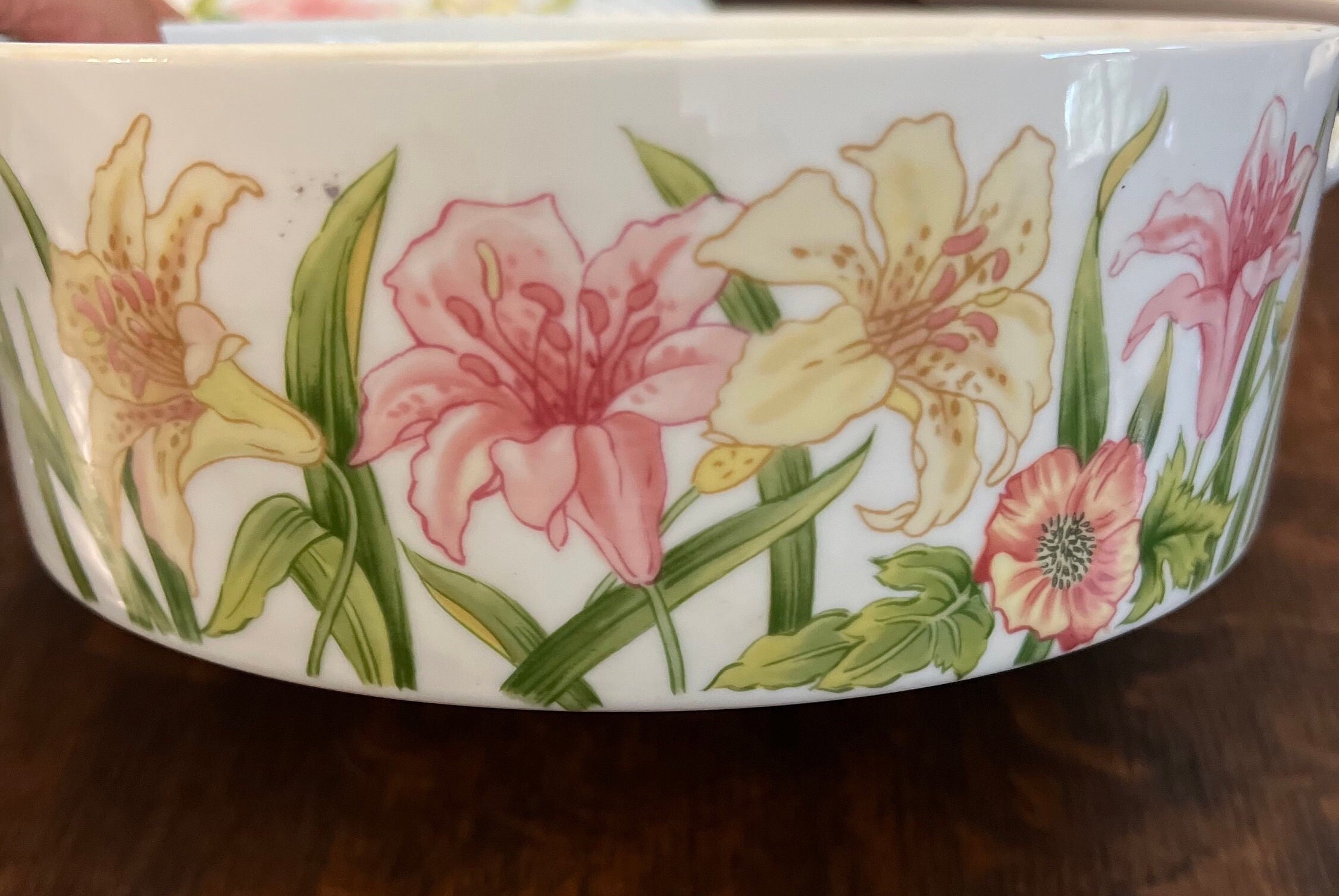 Vintage Shafford Jade Lily Porcelain Covered Casserole. New. 8 Wide 3 ...