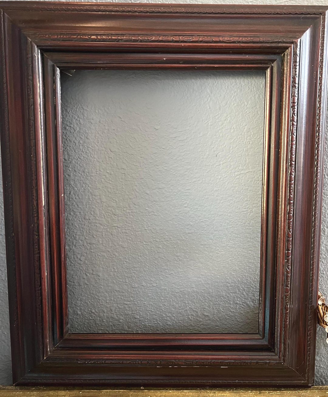 Beautiful, Vintage Victorian/ Baroque Style, Large. Etched Wood Frame ...