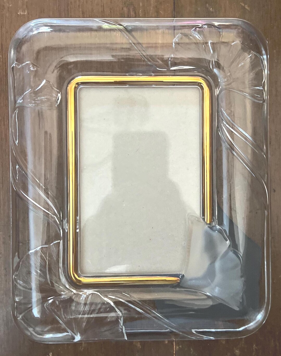 Vintage Etched Frosted Glass Picture Frame, Gilded Accent (4x6" Opening ...