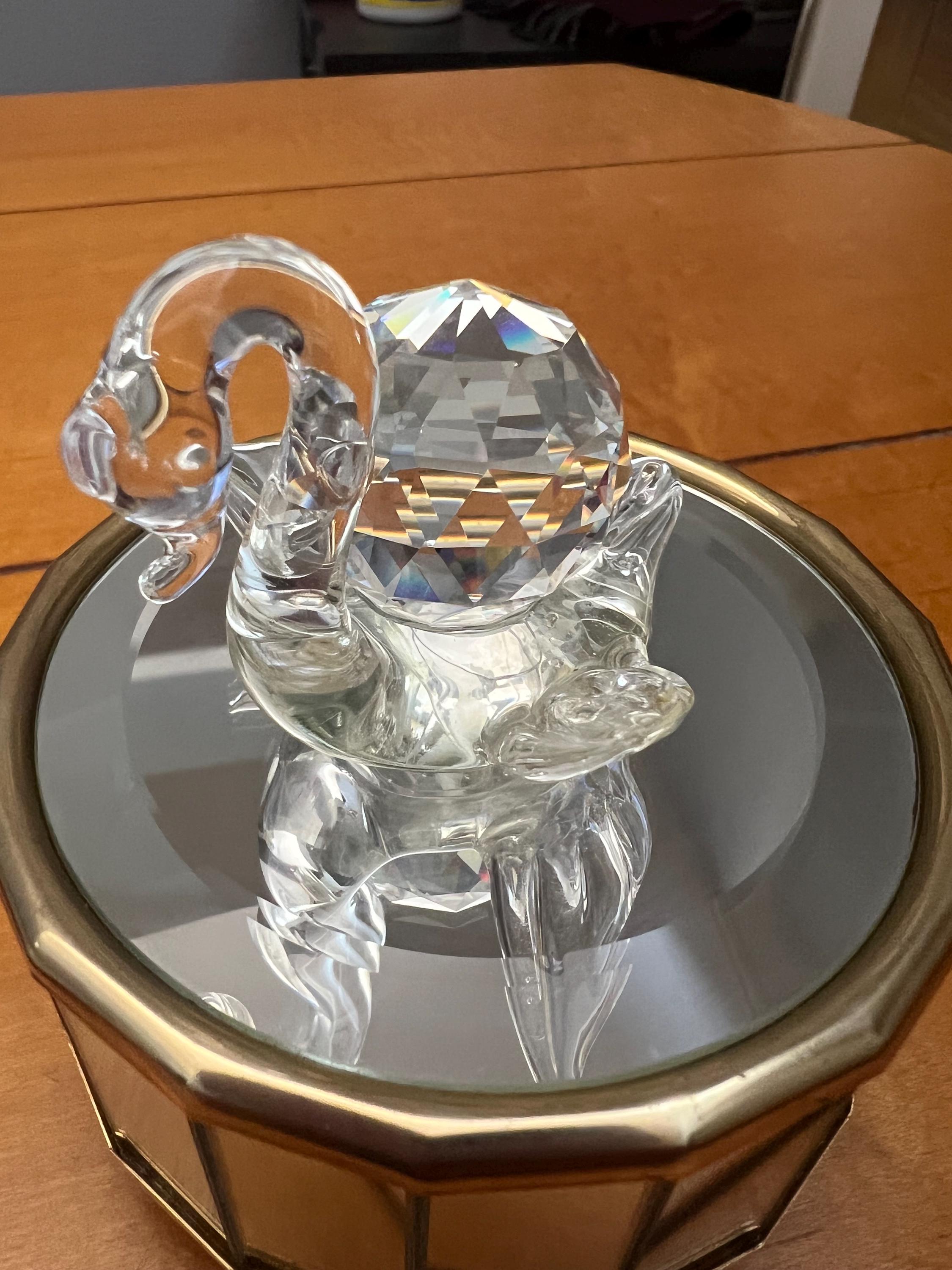 Vintage Swan Lake Rotating Music Box. Swarovski Crystal, Mirror Box ...