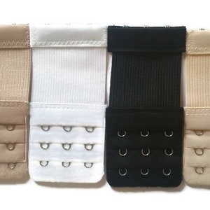 Set of 4 Narrow Bra Extenders 3 Hooks With Elastic Band Half Inch ...