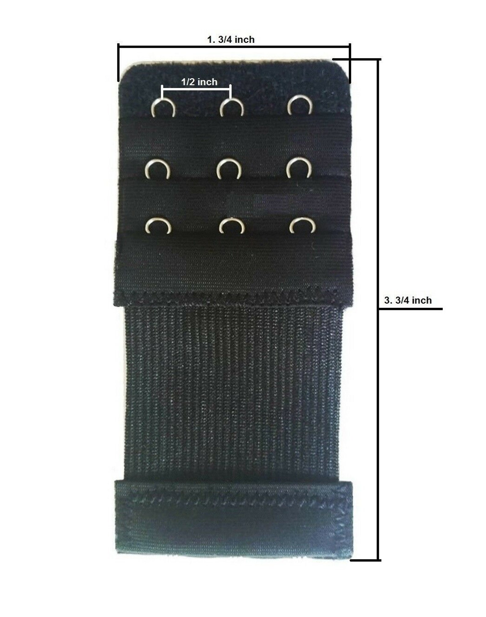 Set of 4 Narrow Bra Extenders 3 Hooks With Elastic Band Half Inch ...