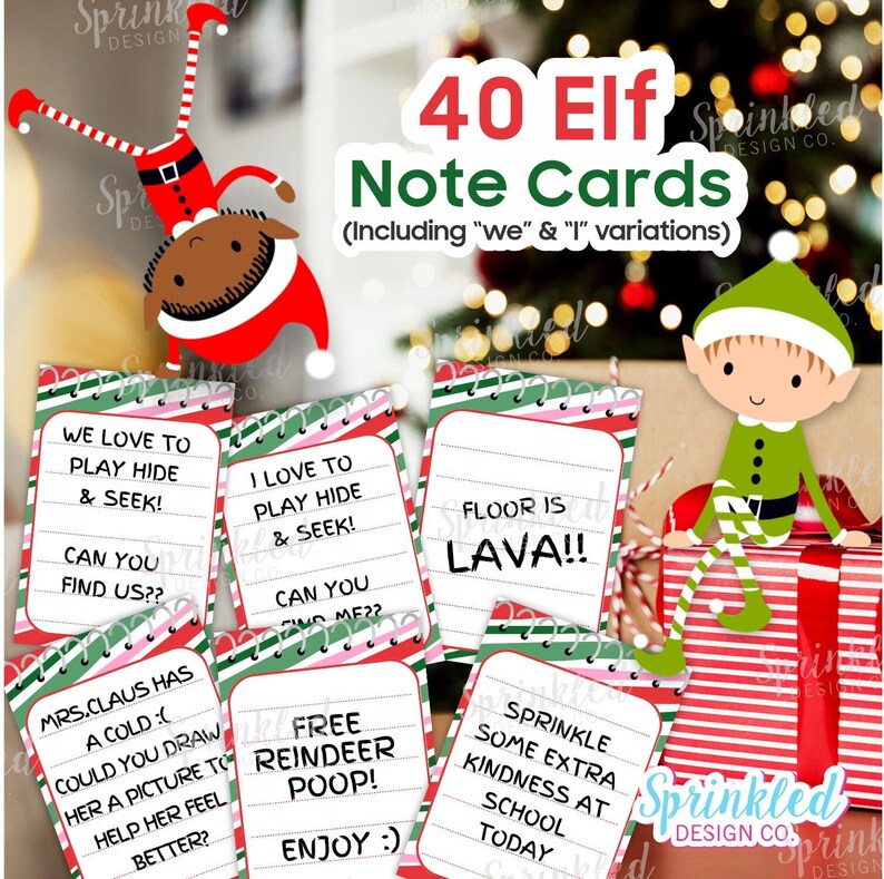 INSTANT DOWNLOAD I Elf Notes I 40 Notes Bundle I Daily Elf Notes for ...