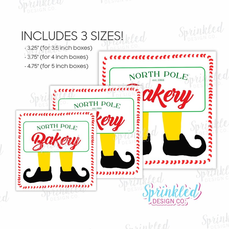 INSTANT DOWNLOAD I Mini North Pole Bakery I Elf Delivery I Box Label I ...