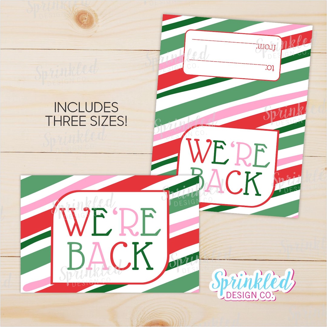 INSTANT DOWNLOAD I We're Back! Elf Treat Topper Bundle | 3 SIZES I Red ...