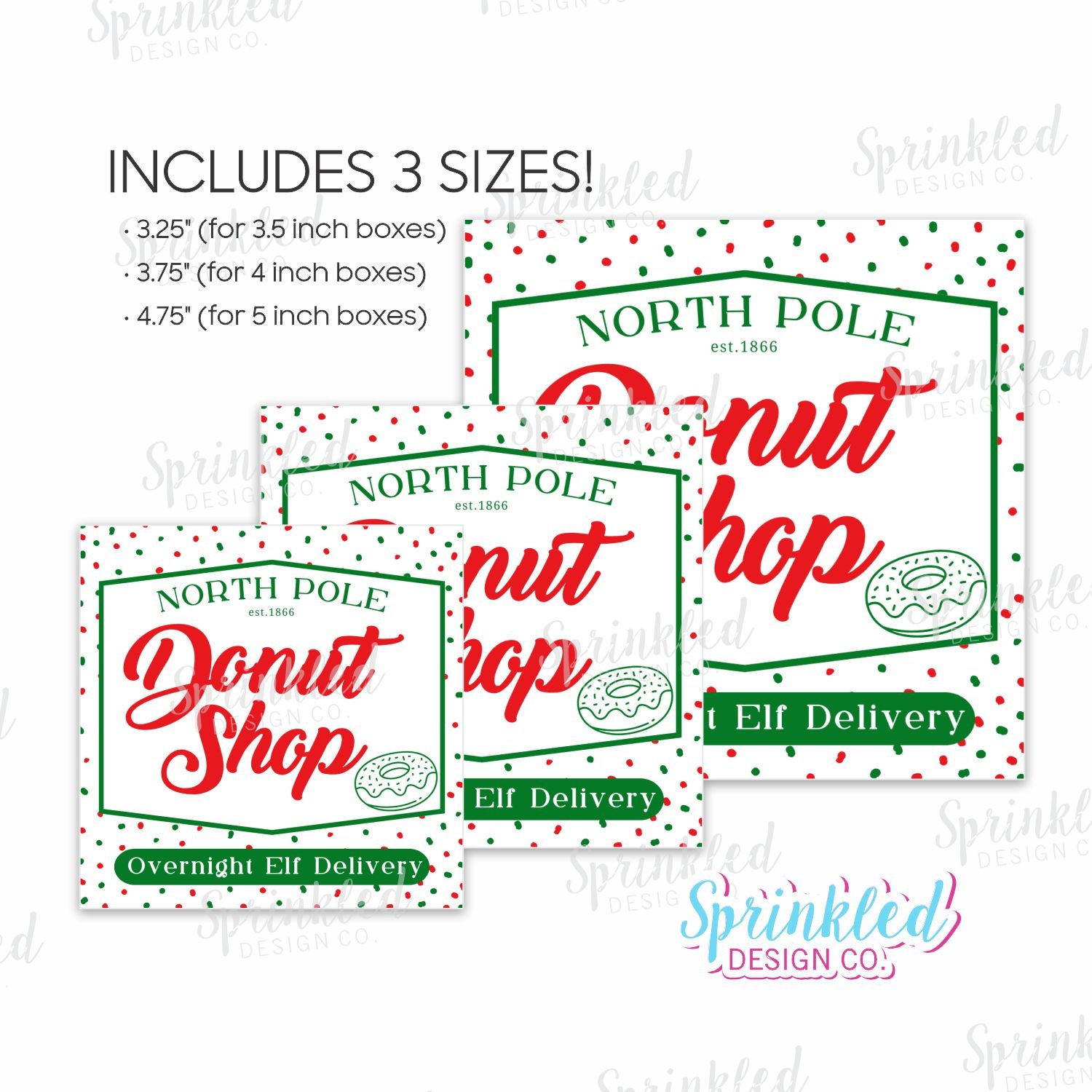 INSTANT DOWNLOAD I Mini North Pole Donut Shop I Elf Delivery I Box ...