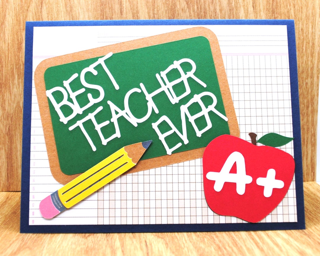 Best Teacher Ever Appreciation Card, Blank Greeting Card - Etsy