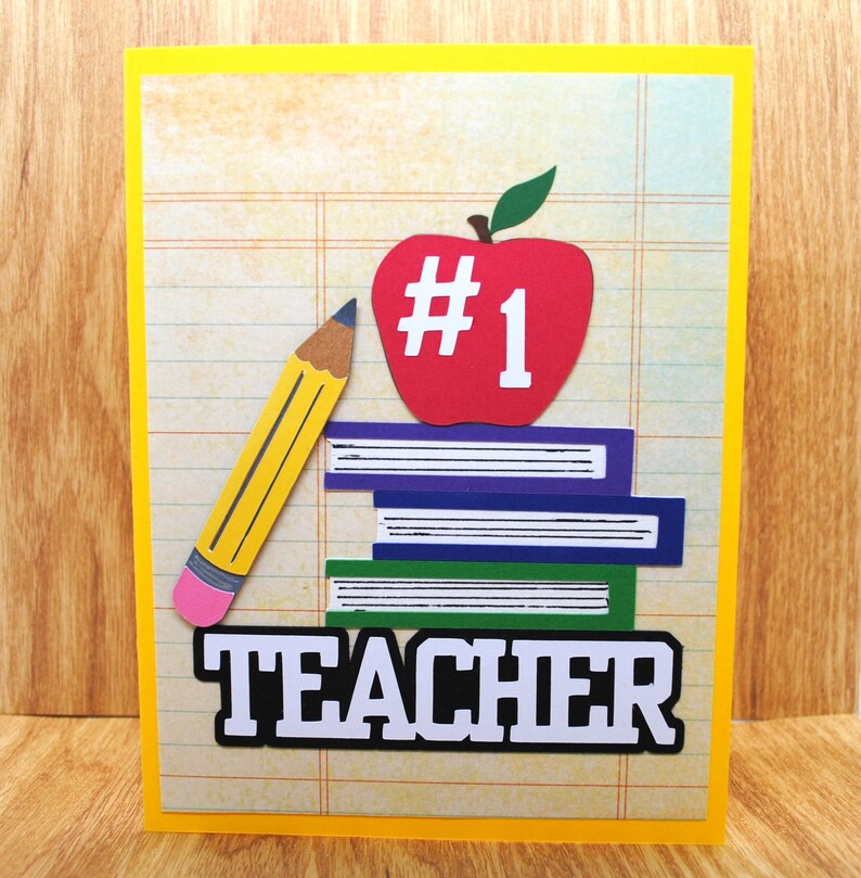 Number 1 Teacher Appreciation Card, Blank Greeting Card - Etsy