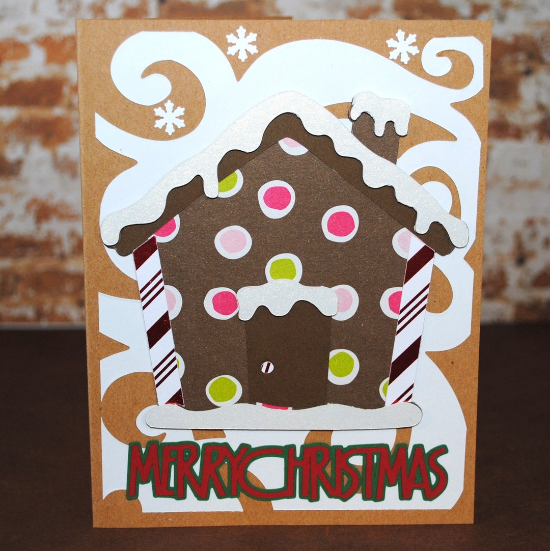 Gingerbread House Christmas Card V2 Blank Holiday Greeting - Etsy